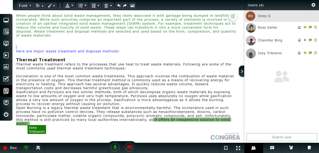 Congrea Features – Congrea, Online Virtual Classroom